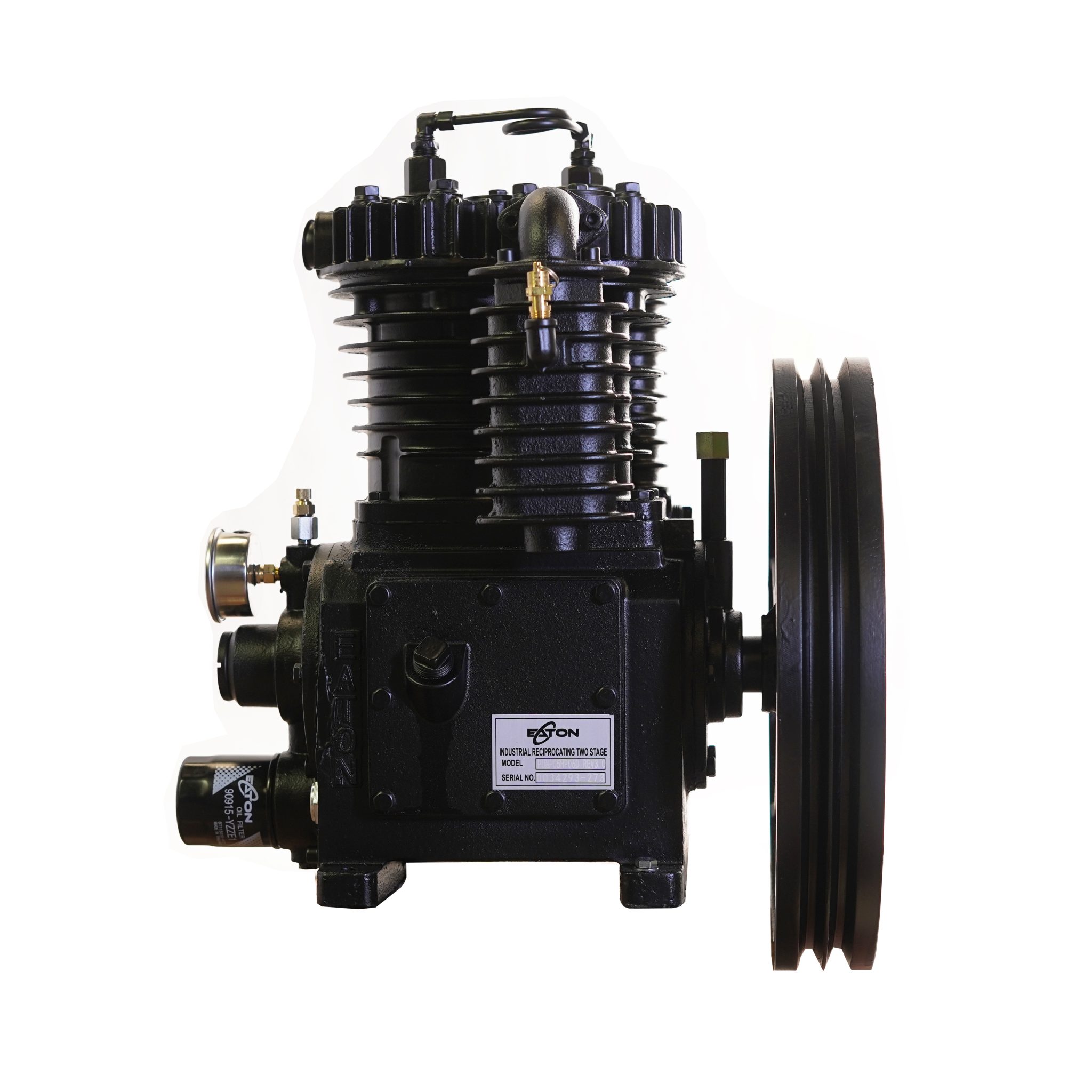 5HP Inline 24CFM Displacement 2 Stage Reciprocating Pressure Lubricated ...